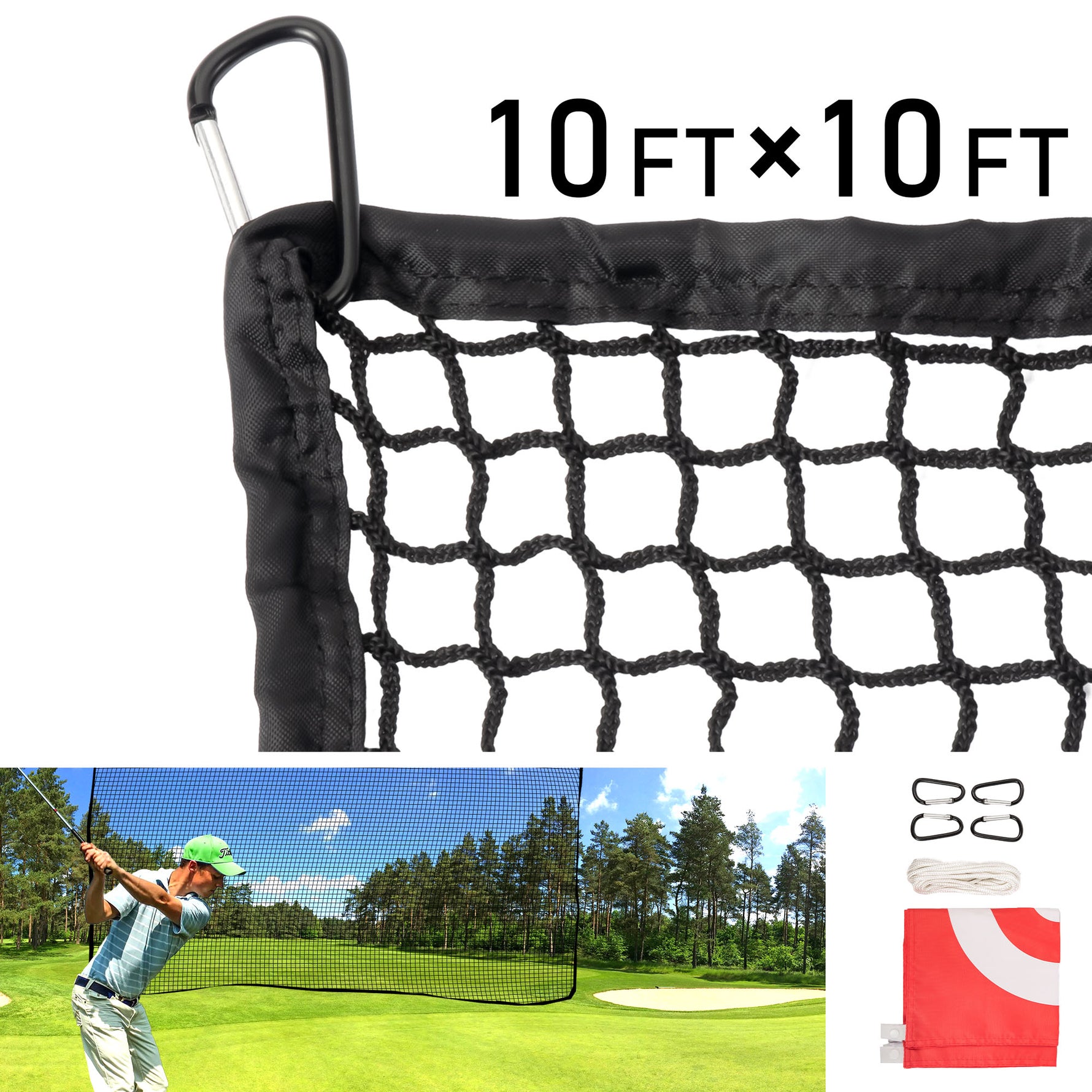 10' x 10' Golf Practice Hitting Net Barrier Net (Net Only) – Chamgoal